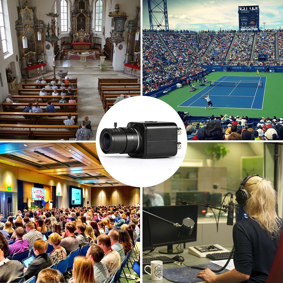 HD SDI Camera, 2MP 1080P Digital CCTV Security Camera, 1/2.8 High Sensitivity Sensor CMOS with 2.8-12mm Manual Varifocal HD 3MP Lens,DC12V 1A Power Adapter SDI Cable Free by Click Below Extra Saving