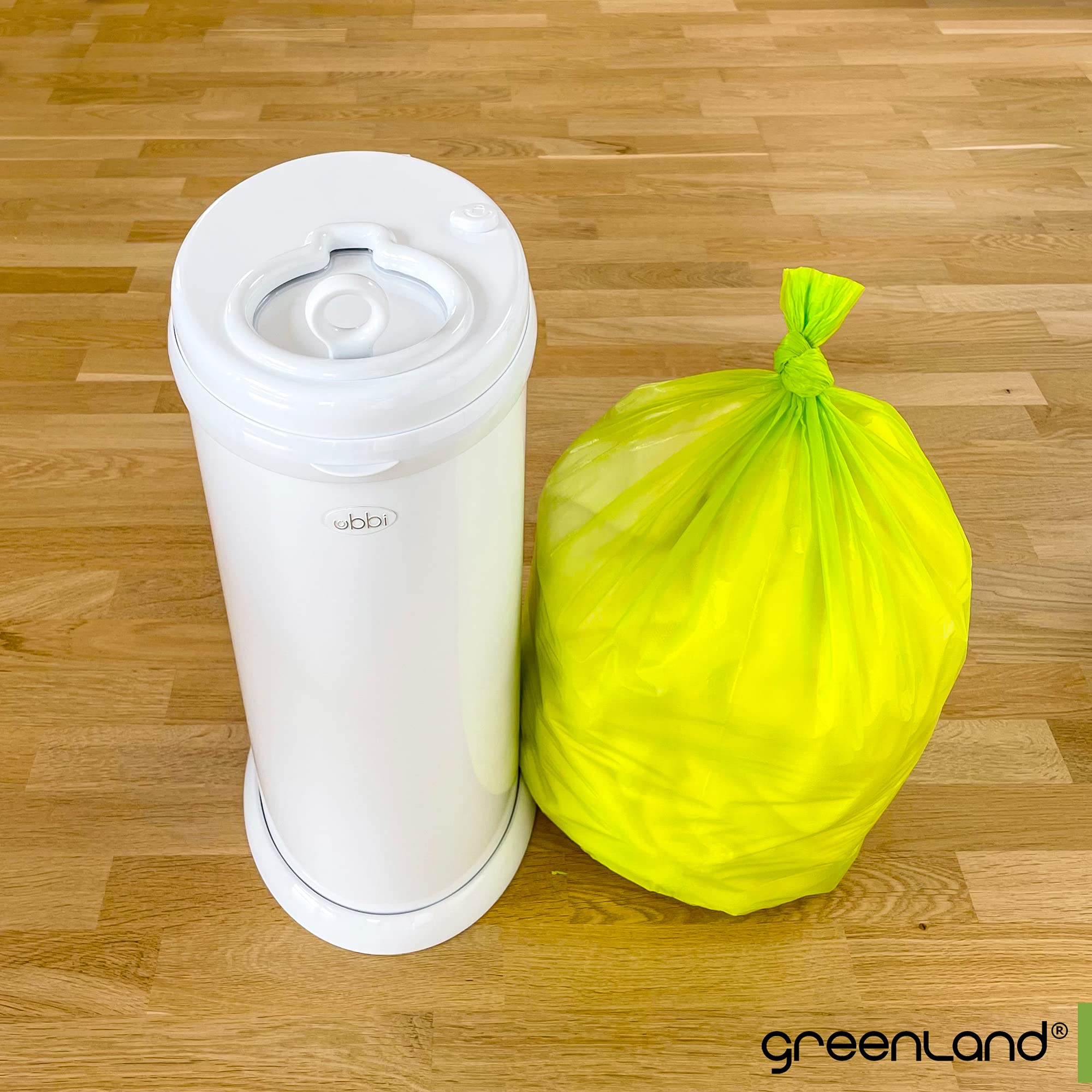 Greenland Biodegradable Diaper Pail Bags Compatible with Ubbi – Lemon Scented (75 Bags, 13 Gallons)