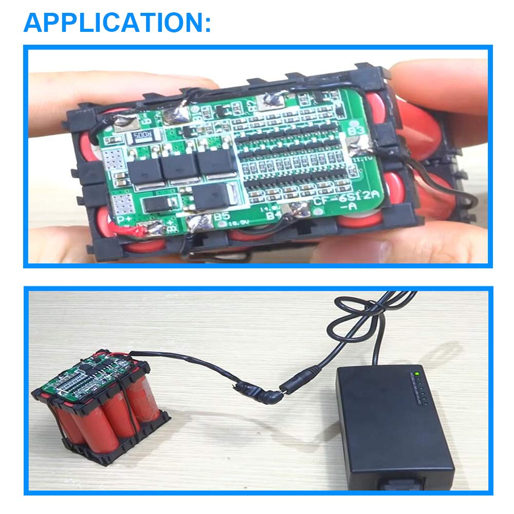 DAOKI 2PCS 6S 15A 24V Lithium Battery Protection Board 18650 Charger Module BMS PCB Protection Board for Li-ion Lithium Battery Cell with Nickel Strip