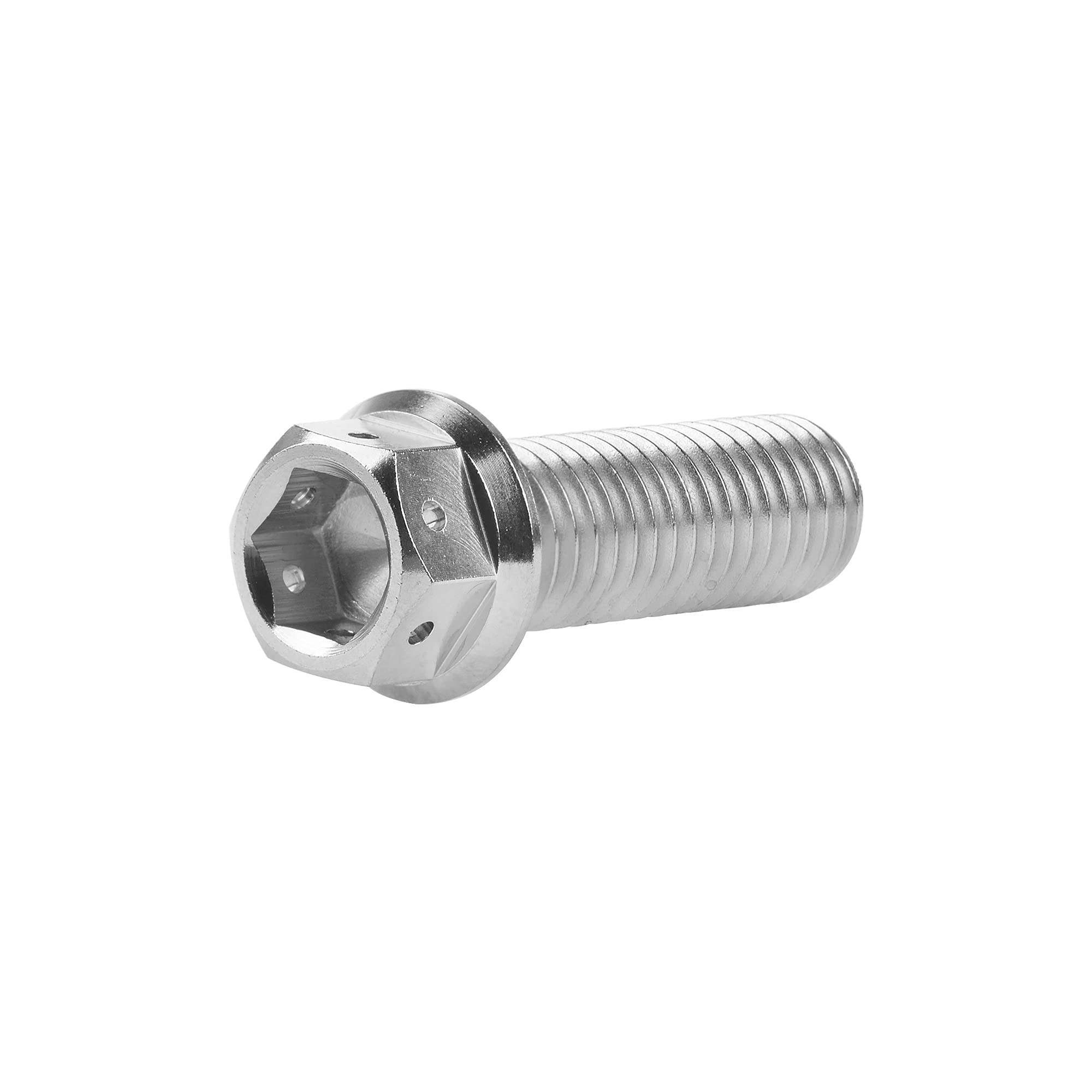 Wanyifa Titanium Flange Hex Head Bolt M8 15 20 25 30 35 40 45 50 55 60mm Screws Pack of 4 (M8x30mm, Silver)