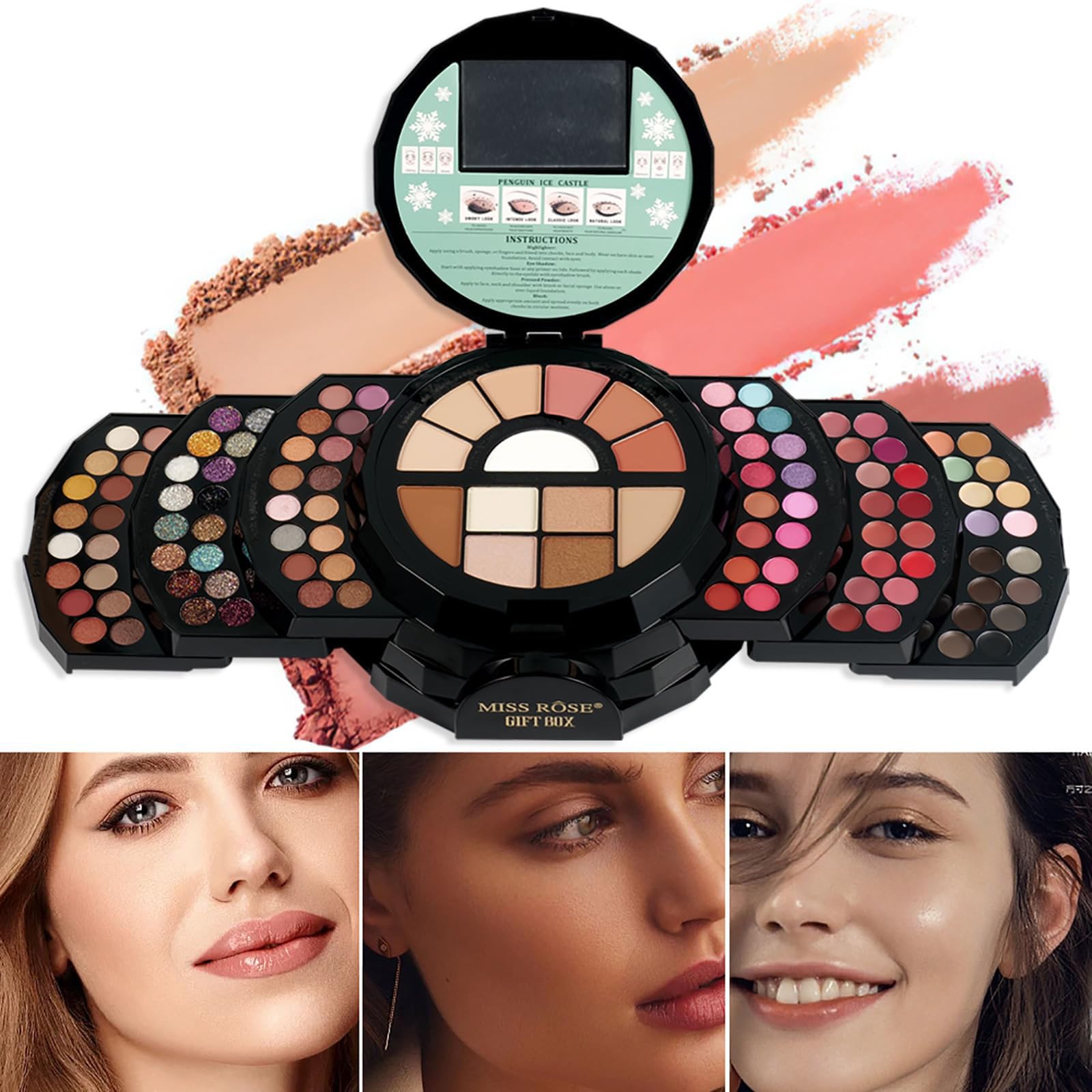109 Color All- In- One Makeup For Women Full Kit,Professional Makeup Kit,Makeup Gift Set for Women &Girls,Include eyeshadow/lipstick/concealer/Lip Gloss/Eyeliner/Mascara/Makeup Brushes(Set 2)