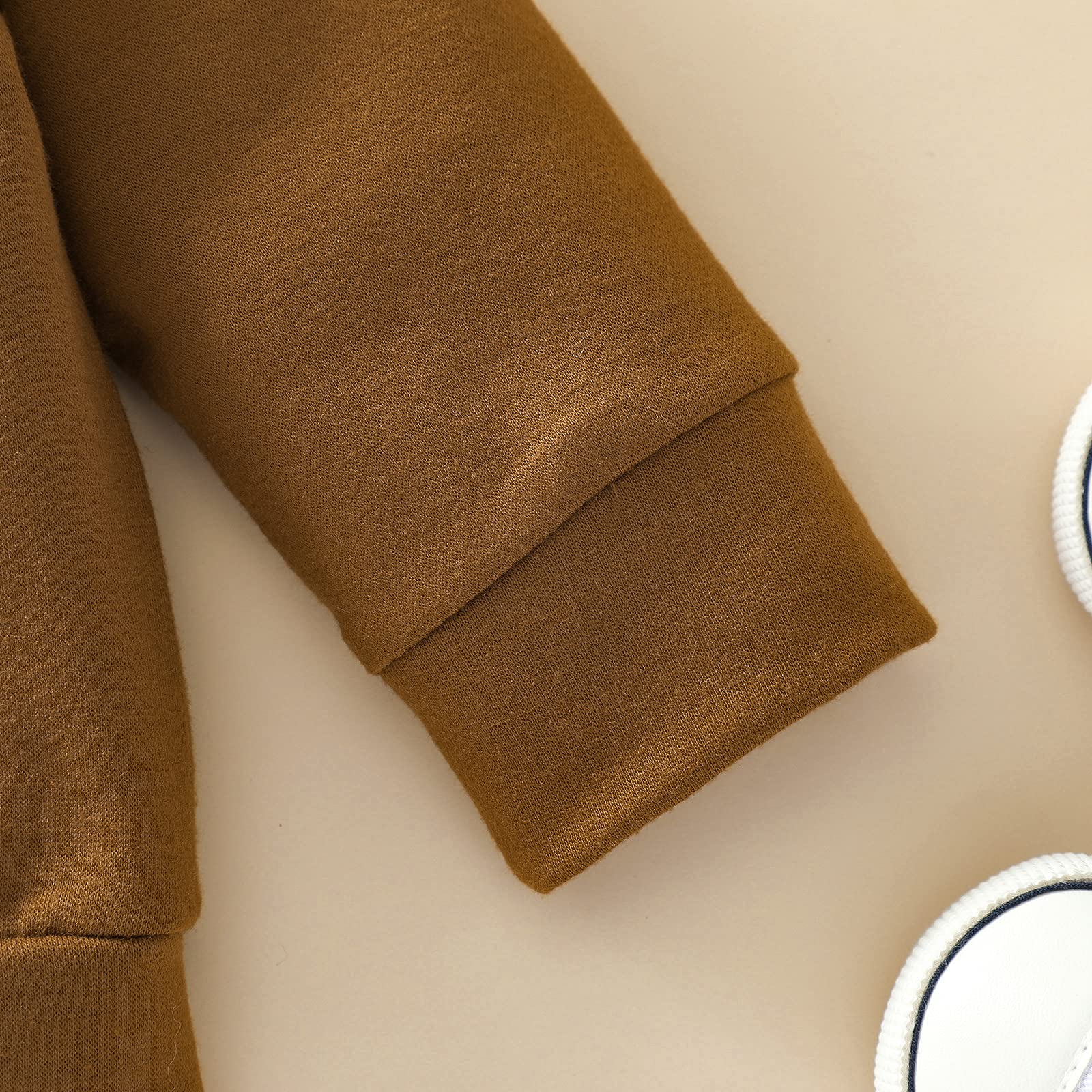 Newborn Infant Baby Boys Pullover Dad's Little Dude Sweatshirt Long Sleeve Casual Sweater Fall Clothes (Brown, 0-3 Months)