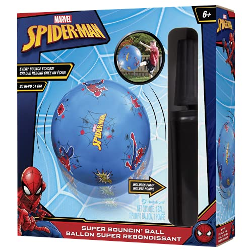 Hedstrom 20 inch Super Bouncing Ball with Pump, Marvel Spiderman