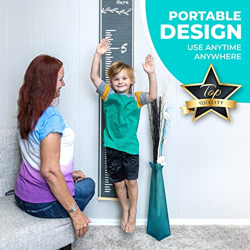 Height Growth Chart for Kids - Love Grows Here Height Growth Farmhouse Decor Height Chart for Kids Wall Decor Wall Hanging Kids Growth Chart Tape Measure Roll Up Growth Chart for Wall Decor (Black)