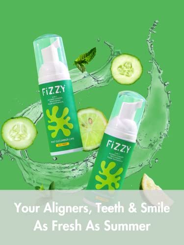3-in-1 Foam Cleaner for Aligner, Retainer, Denture, Night Guard, Mouth Guard, Invisalign, Smile Direct, Byte | Alcohol & Fluoride Free | Xylitol Mouthwash & Foam Toothpaste| Travel-Size, Mint Cucumber