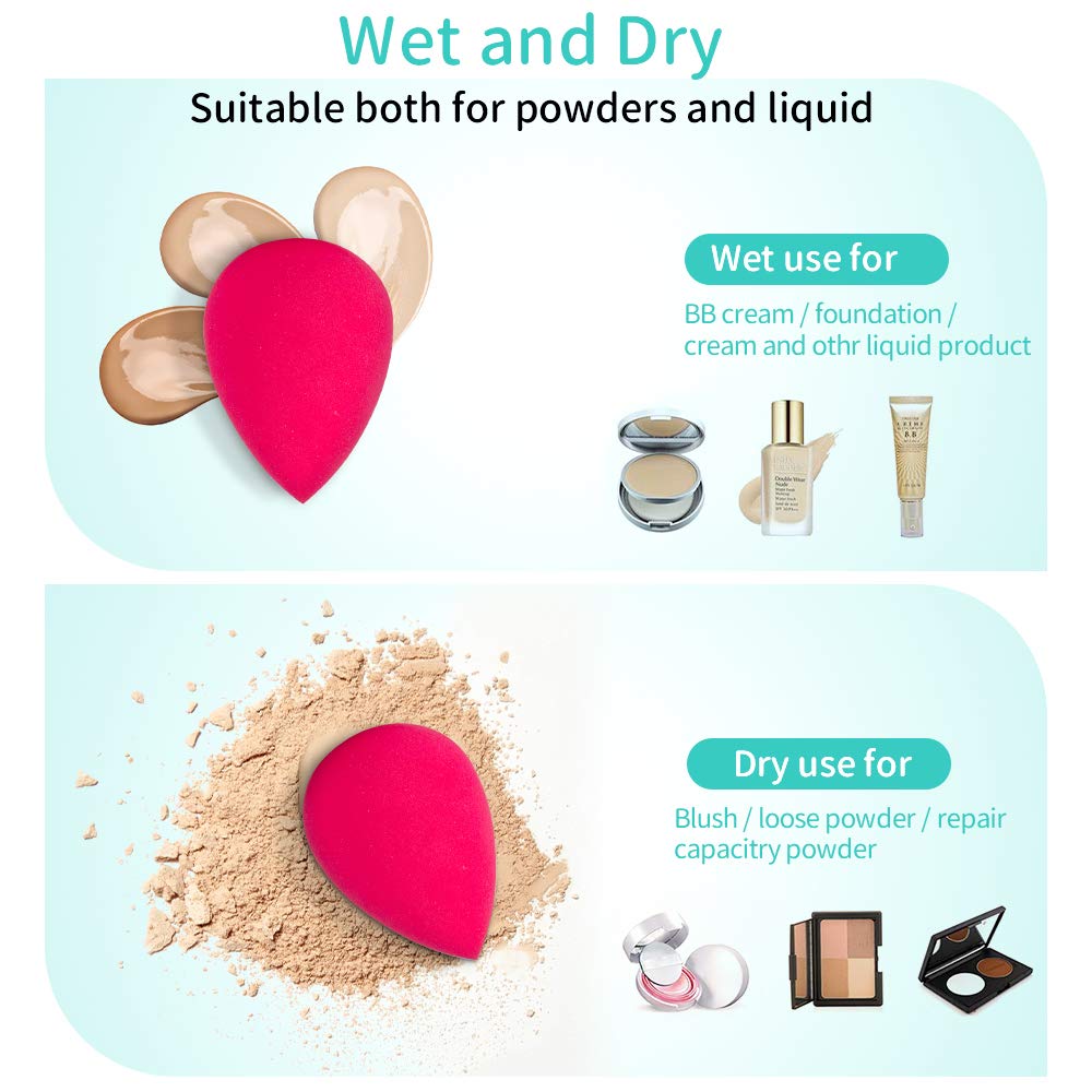 GUIGUDESN 5Pcs Makeup Sponges,Multi-Colored Facial Sponges Beauty Blender Sponge Egg Mix Sponge Foundation Applicator Makeup Sponge