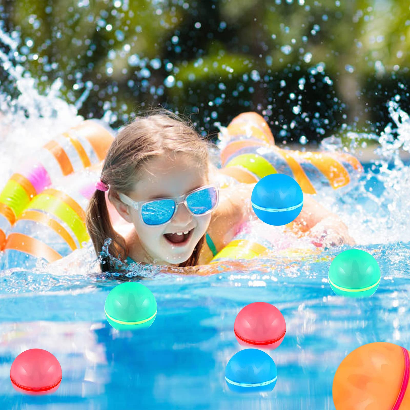 10PCS Water Balloons, Reusable and Refillable Water Balloons for Kids Adults, Quick Fill and Great Gift for Outdoor Activities and Water Games (10pcs)