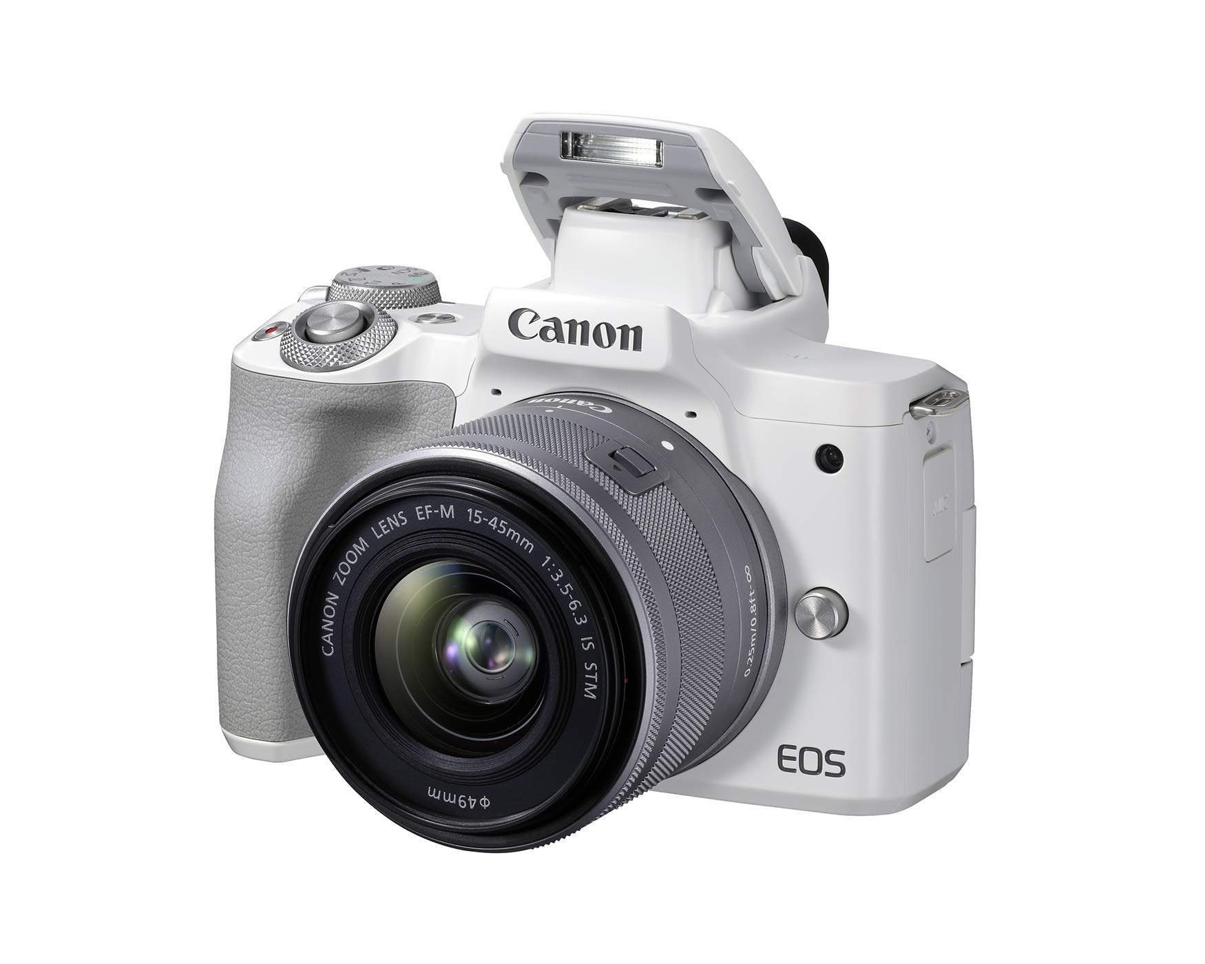 Canon EOS M50 Mark II + EF-M 15-45mm is STM Kit White (Renewed)
