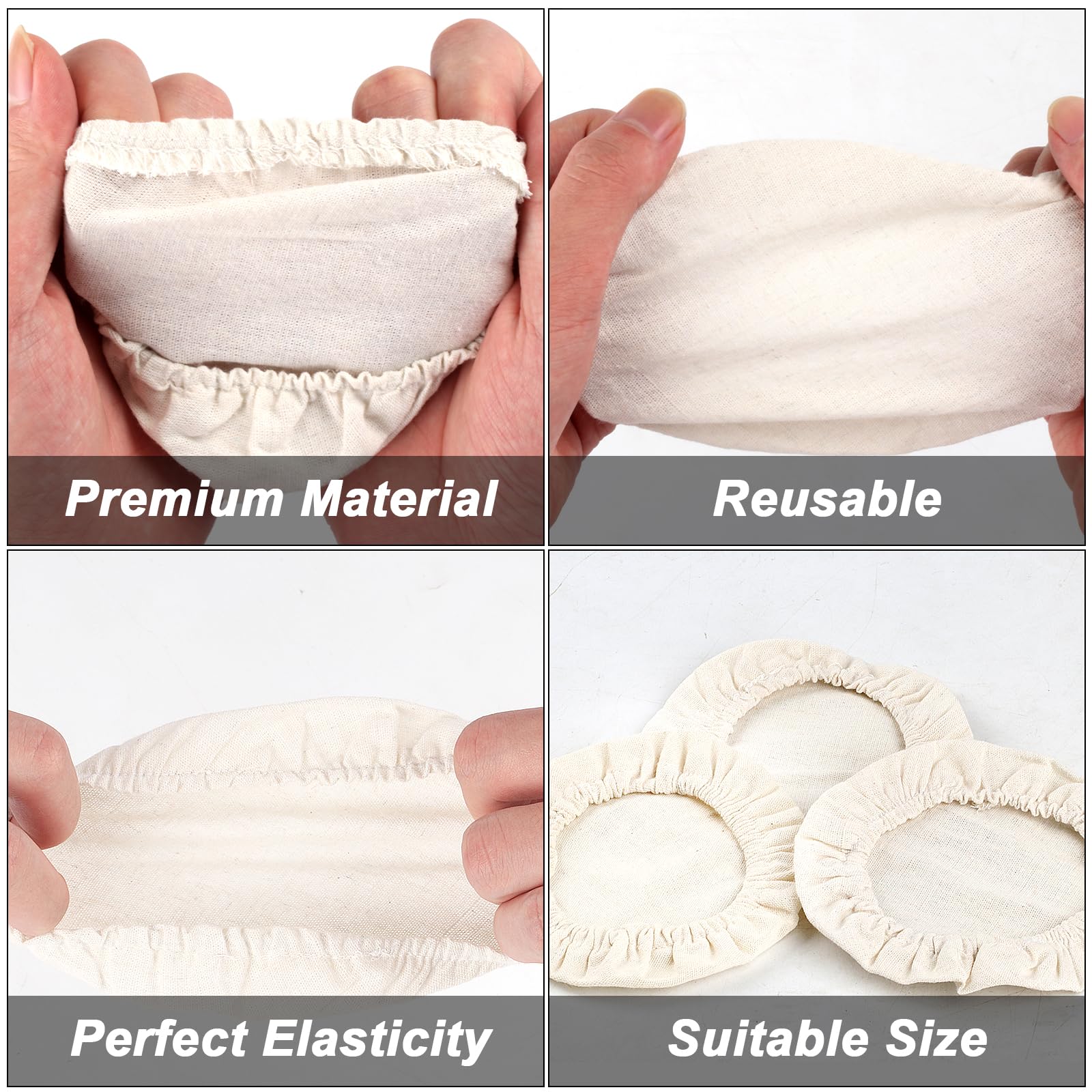 3 Pcs Sourdough Starter Jar Cloth Covers for Sourdough Starter Jars Covers Cloth, Reusable Fabric Bread Fermentation Cover for Wide Mouth Kombucha Sourdough Bowl Covers Jars Mouth from 3-4 inch