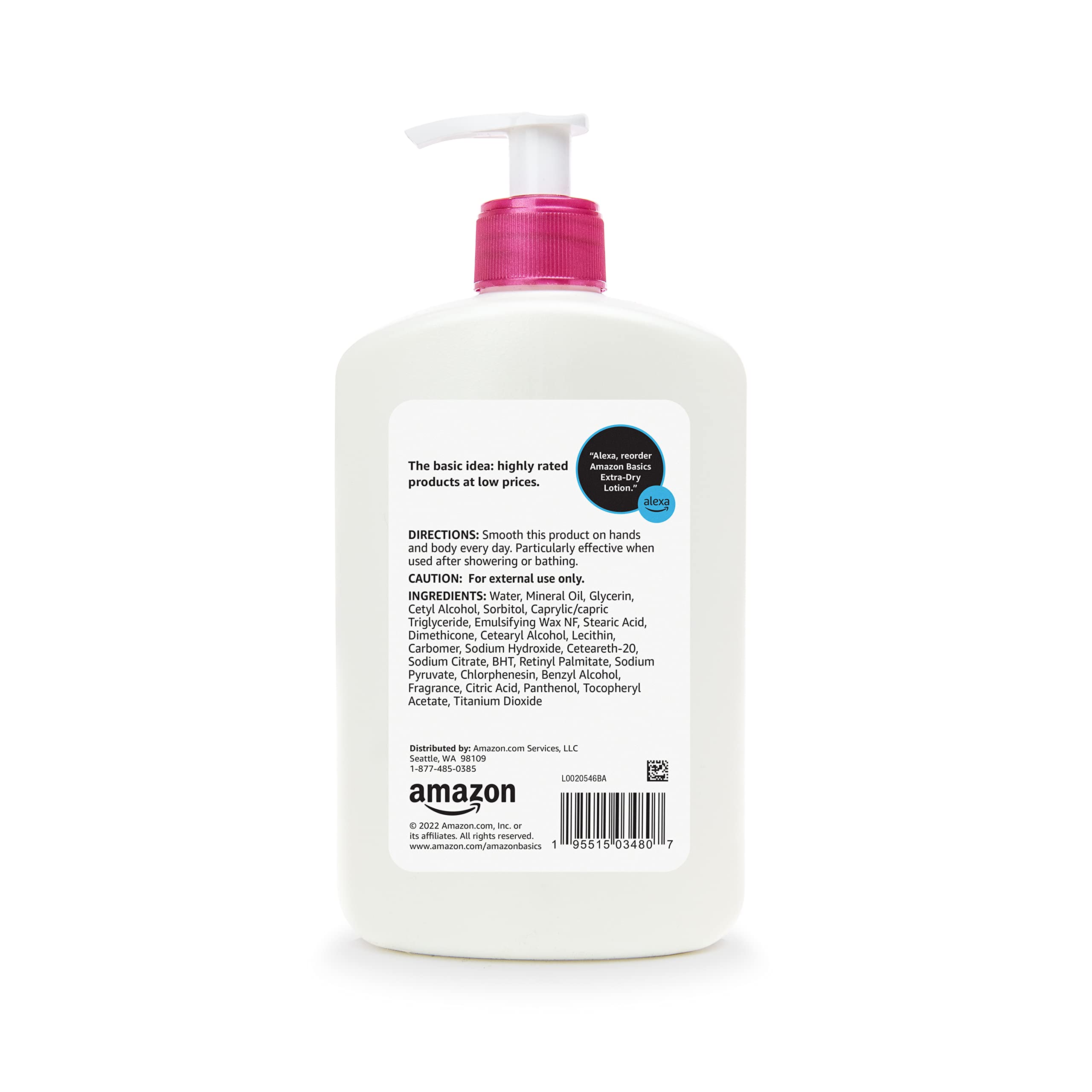 Amazon Brand - Solimo Extra-Dry Skin Lotion with Vitamins B5 & E, 16 fl oz