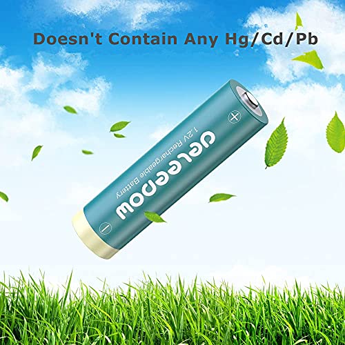 Deleepow AA Rechargeable Batteries Ni-MH, 3300mAh Long Lasting, 1.2V 1200 Cycles Rechargeable AA Batteries- 24 Count for Household and Business Devices