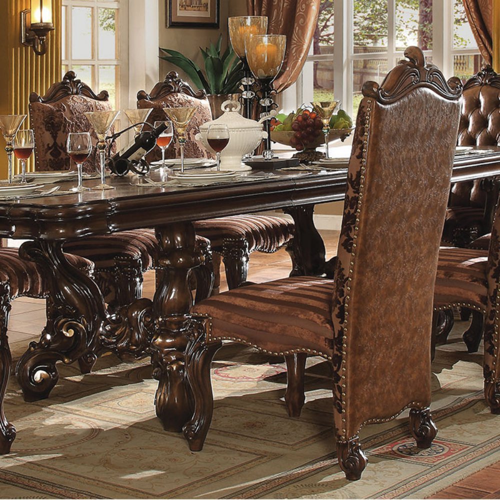 ACME FURNITURE Versailles 2-Tone Light Brown and Cherry Oak Side Chair Set of 2