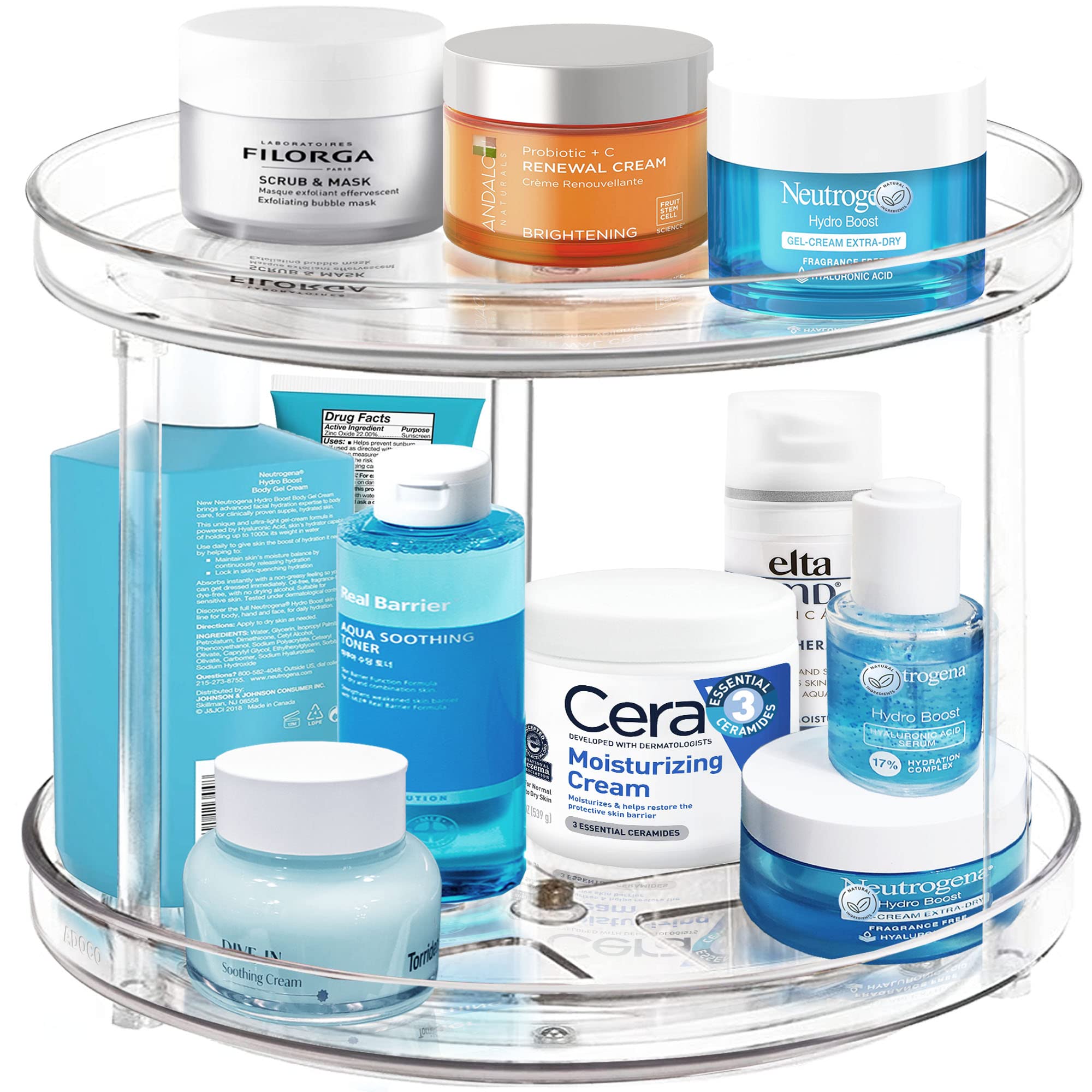 2 Tier Lazy Susan Organizer, Set of 2, 9.25inch and 10.6inch