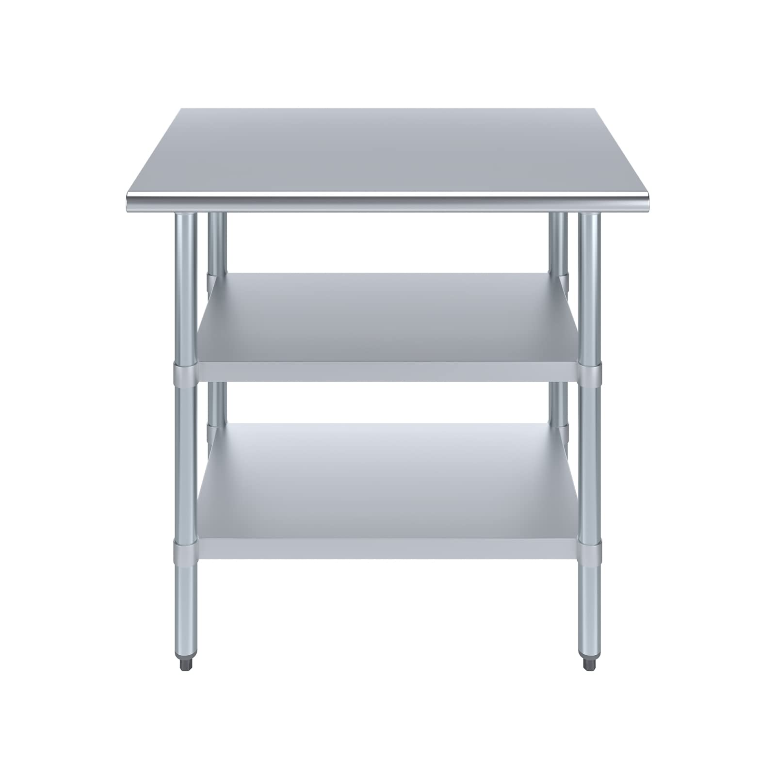 AmGood 36" Long X 24" Deep Stainless Steel Work Table with 2 Shelves | Metal Food Prep Station | Commercial & Residential NSF Utility Table