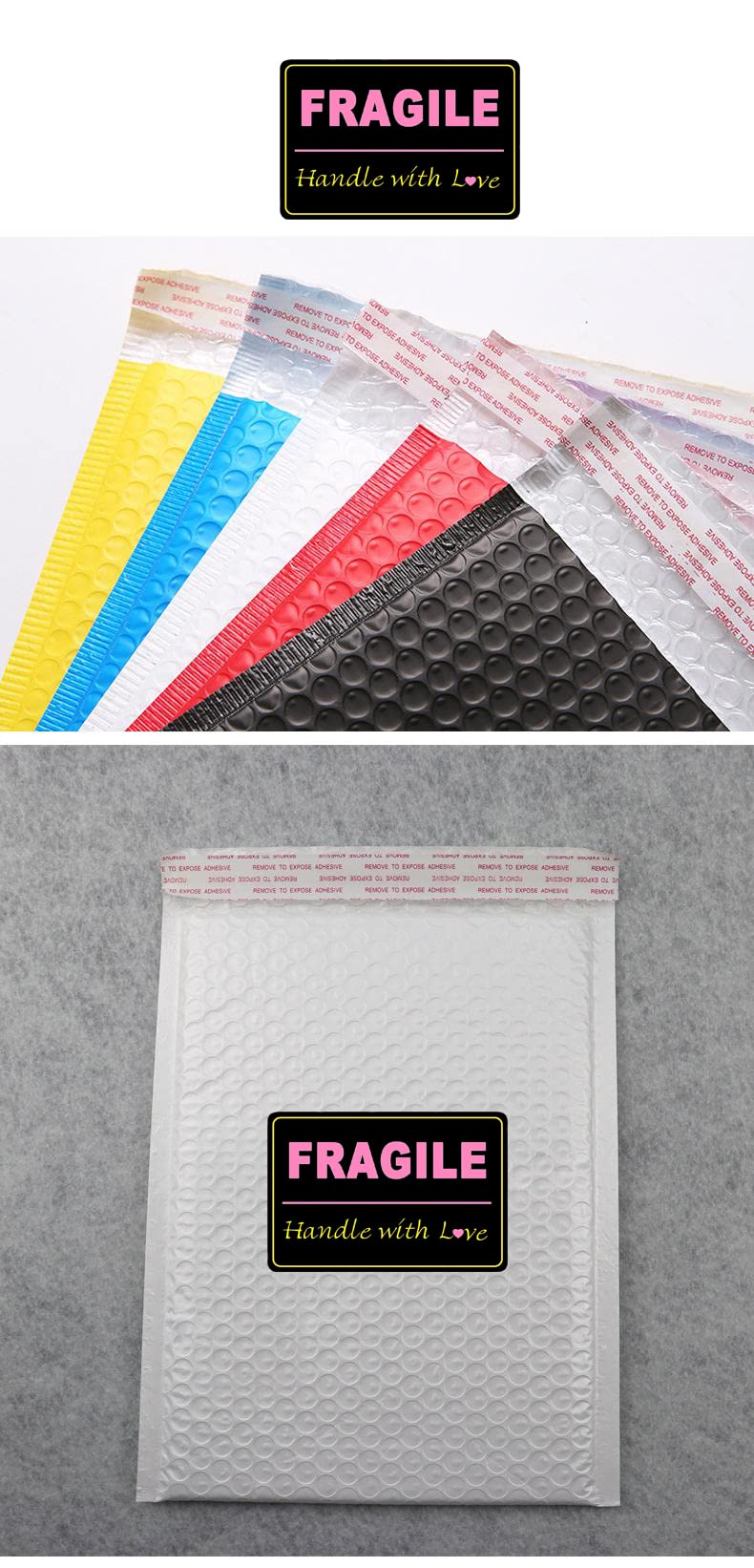 Pink Fragile Handle with Love Labels 2X3 inch Black Yellow Fragile Warning Shipping Mailing Stickers for Personal Gift Bag Envelope 200 Pcs Per Roll (Pink)