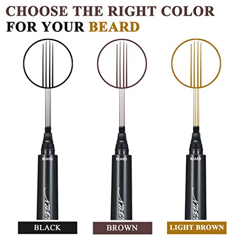 Beard Pencil Filler for Men - Sweat Proof, Water Resistance, Long Lasting & Natural Finish barber Pencil, Mustache Repair Shape (BLACK)