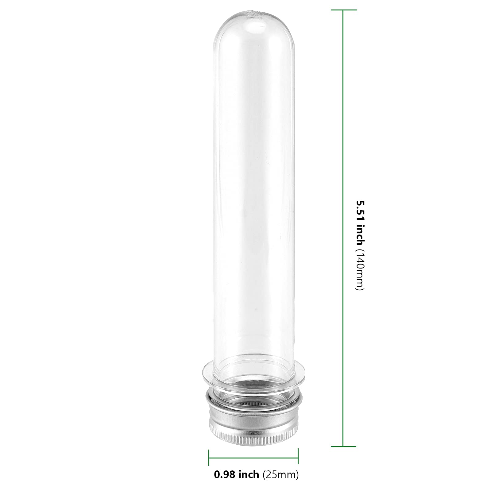 HAKZEON 50 PCS 40ml Plastic Test Tube with Caps,140 x 25 mm Clear Test Tubes with 50 Seal Protection Sheets, for Scientific Experiments, Plant Cultivation,Party Decoration, Candies Salt Container