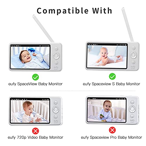 Huafly Protective Silicone Skins Compatible with Eufy SpaceView Baby Monitor/S Baby Monitor(5 inch 2900mAh LCD Display), Home Security Camera System Cover Accessories (Gray)