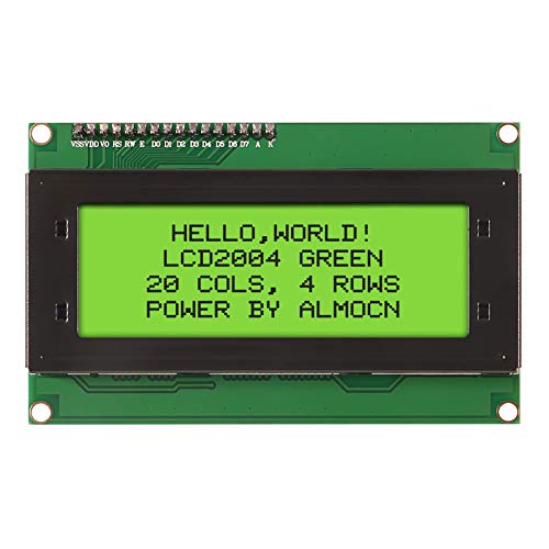 ALMOCN IIC I2C TWI Serial 2004 20x4 LCD Display Module with I2C Interface Adapter Green Backlight for Arduino MEGA256(Green)
