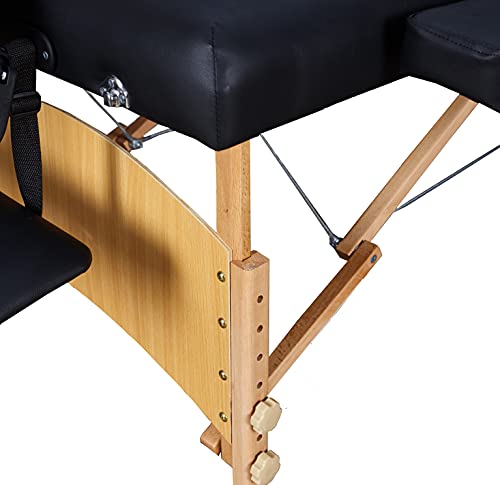 AmazonCommercial Portable Folding Massage Table with Carrying Case - Black