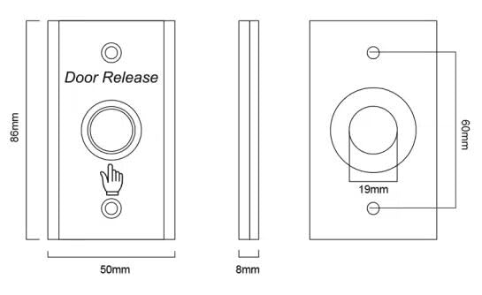 Door Access Control System Stainless Electric Steel Door Exit Button Door Push Release Button Push Button Switch with Indicator Light