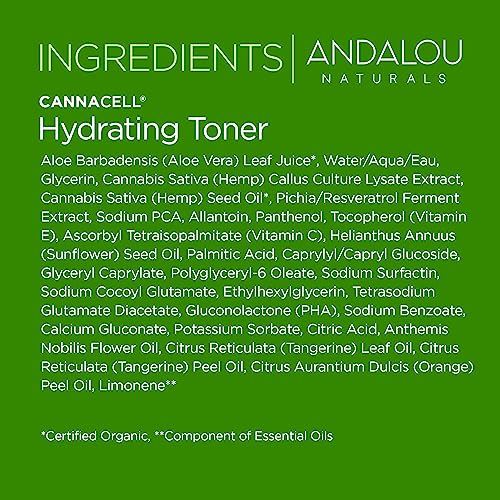 Andalou Naturals CannaCell Hydrating Toner, 6.7 Ounce