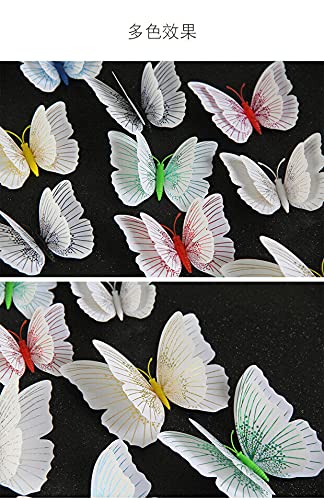 3D Stereo Simulation Flash Butterfly Wall Decoration Living Room Bedroom self-Adhesion Wall Paste Waterproof Creative Refrigerator Sticker (Black)