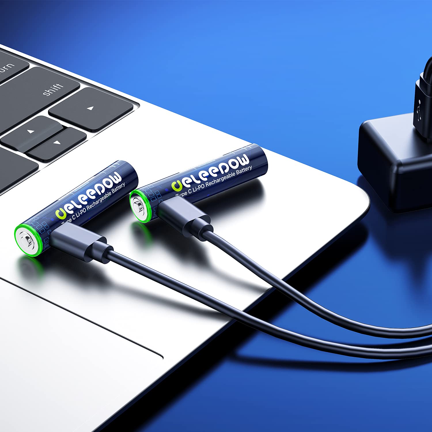 Deleepow Rechargeable AAA Batteries USB Port 1200mWh AAA Lithium Rechargeable Batteries 1500 Cycle with USB Cable 4-Pack