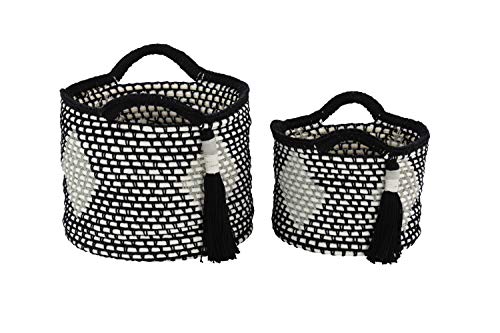 Deco 79 Storage Basket, S/2 11", 9" H, Black