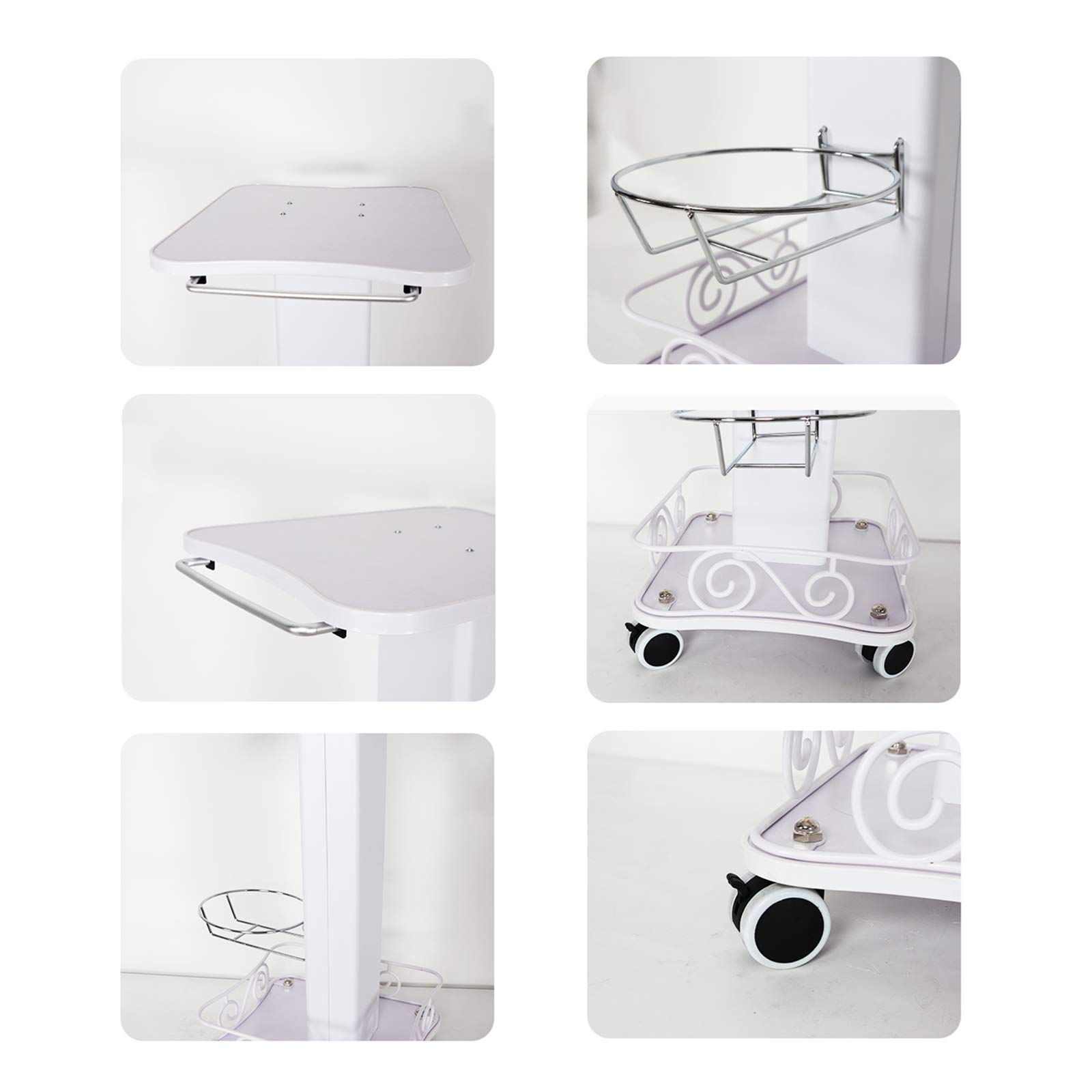 Beauty Salon Trolley Cart with Wheels and Large Storage Fence,Multil-Function Mobile Salon Spa Rolling Esthetician Cart Instrument Tray Hairdressing Service Cart Max Load 88lbs