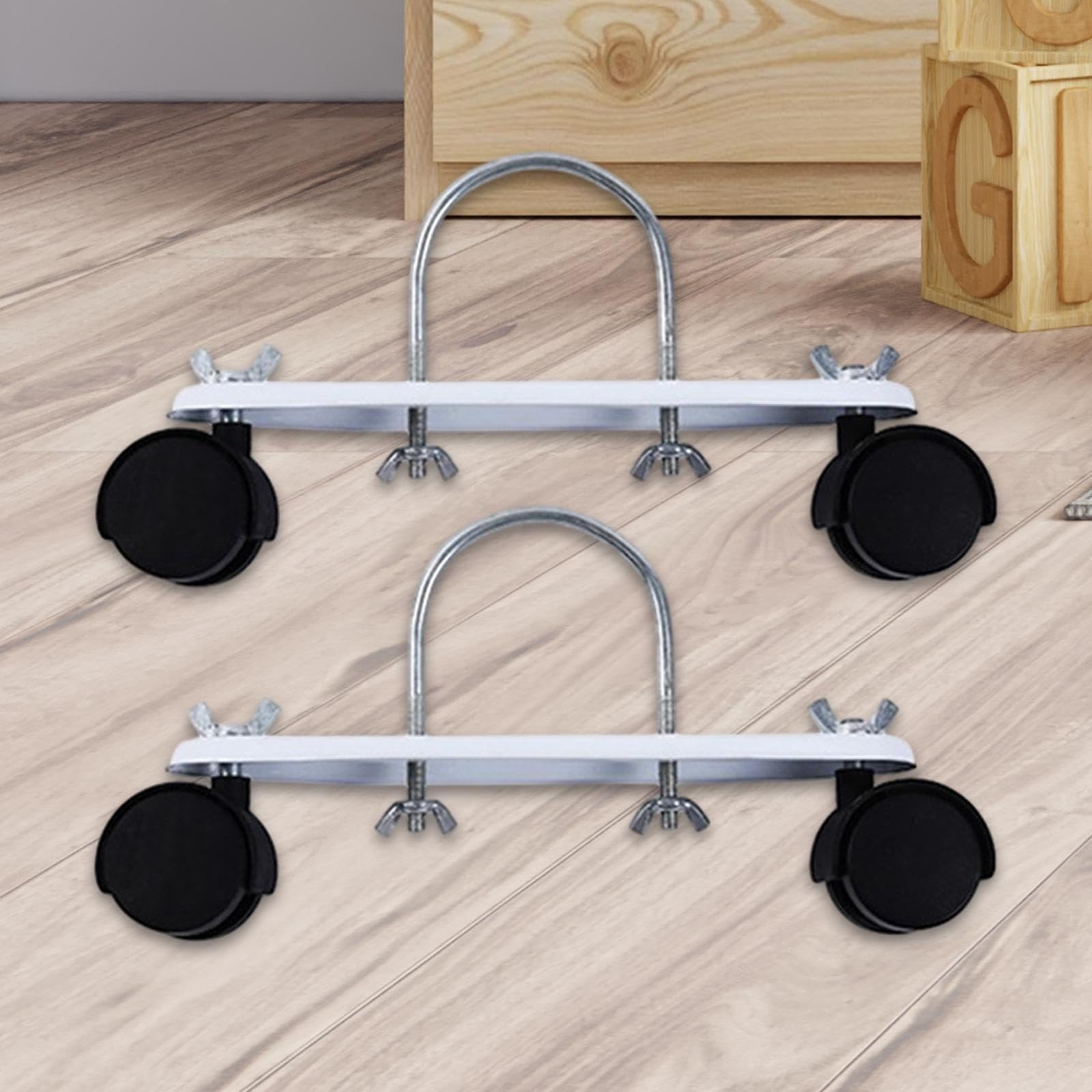 2 Sets of Mobile Pulley Brackets, Casters Swivel Replacement Wheels for Oil Filled Heater Mounted Roller Wheel, 360 Degree Rotary Caster Easy to Move 8.3inch Long Accessories