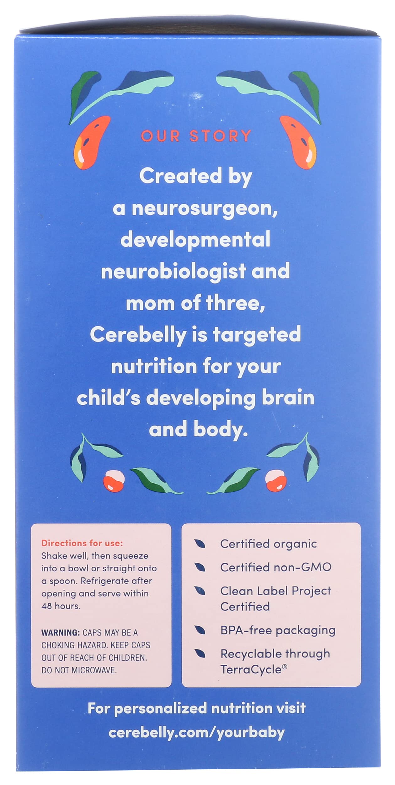 CEREBELLY Organic Variety Pack 5-7 Months Baby Purees, 4 OZ