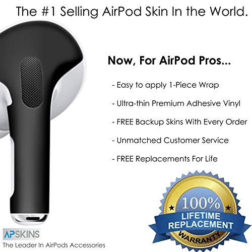 APSkin Skins for Apple AirPod Pro β Vinyl Protective Wraps Stickers Cover Earpods β Air Pods & Ear Pod Compatible Decal for Protection & Customization β Air Pod Pro Accessories β Gloss Black