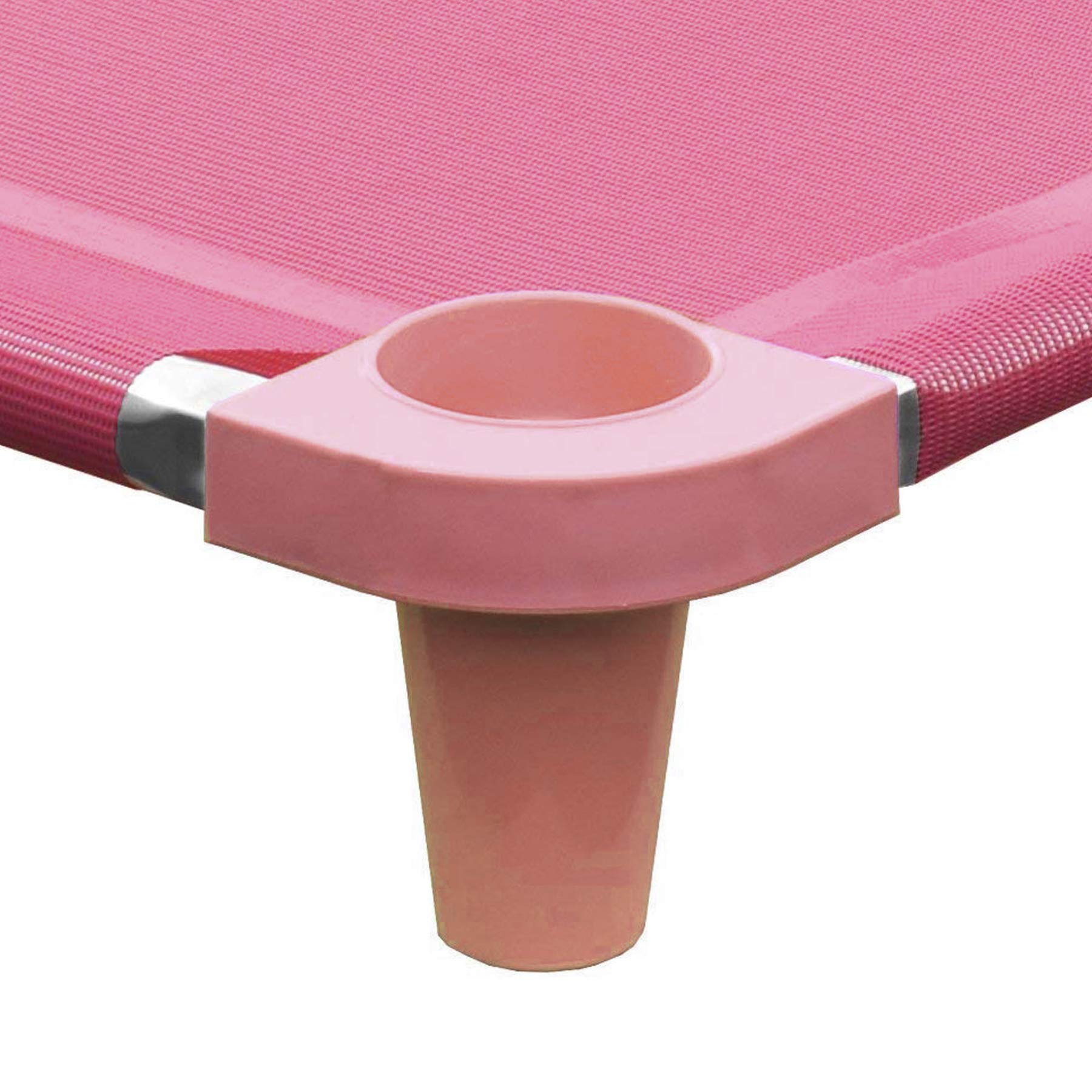 Acrimet Nap Cot for Kids, Portable Toddler Child Bed, Stackable, 52" L (Stainless Steel Tubes) (Pink Breathable Mesh Fabric - Pink Feet) (1 Pack)