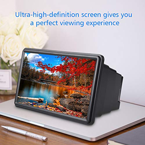 ciciglow Mobile Phone Screen Amplifier 12 Inch High Definition Mobile Phone Screen Magnifier for Smartphone β Mobile Phone 3D Magnifier Projector Screen for Movies, Videos(Black)
