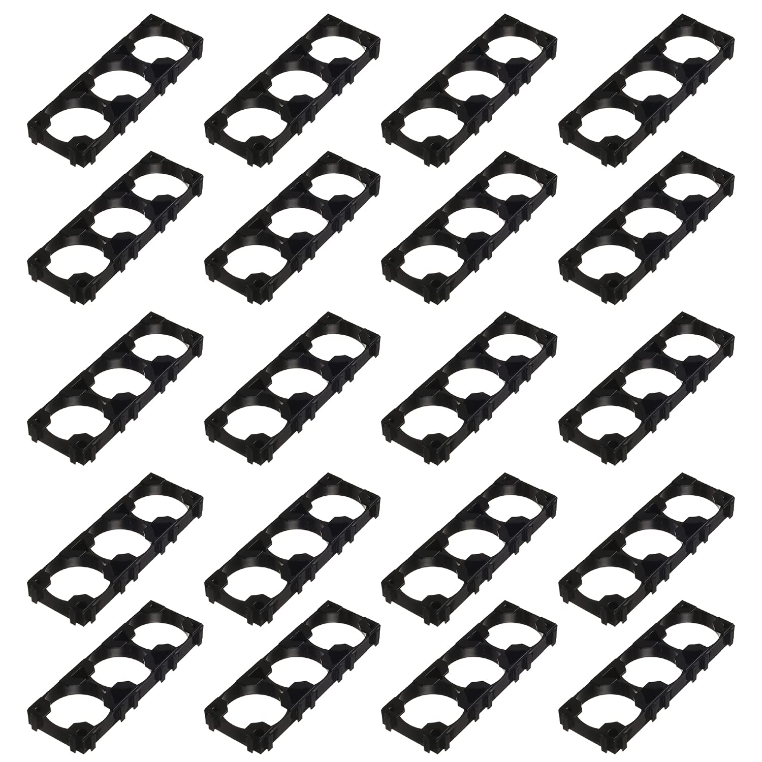 Heyiarbeit 20pcs 26650 Lithium Battery Triple Holder Bracket 3 Cell Safety Spacer Radiating Shell for DIY Battery Pack