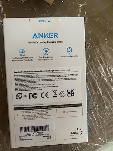 Anker 6ft Premium Double-Braided Nylon Lightning Cable, Apple MFi Certified for iPhone Chargers, iPhone X/8/8 Plus/7/7 Plus/6/6 Plus/5s, iPad Pro Air 2, and More(Black)