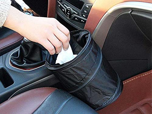 Car Trash Can and Storage Bin - Convenient Pop-Up Design for Egg & Berry Gathering, Laundry, Closet Organization - 7"x10" Size - Easy Cleanup and Compact Storage - Black