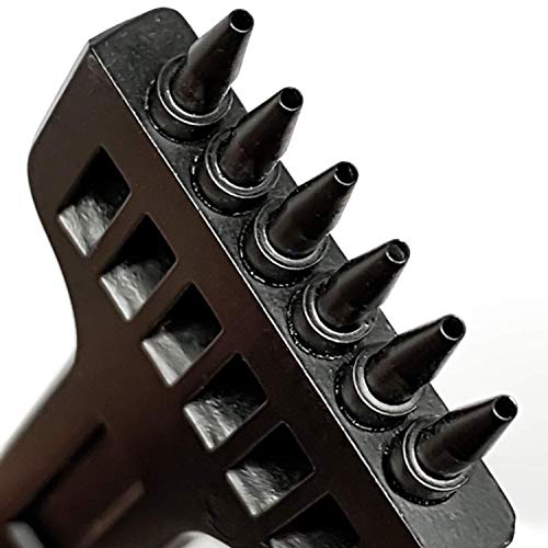Citian Leather Round Hole Punching Tool 5mm 2/4/6 Claw Tooth Set for DIY Leather Craft (Black)