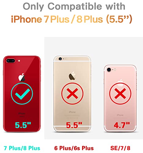 CANSHN Clear Designed for iPhone 8 Plus Case & iPhone 7 Plus Case, [Military Drop Protection] [Not Yellowing] Shockproof Protective Phone Case with Soft TPU Bumper, Slim Thin Case for iPhone 7/8 Plus