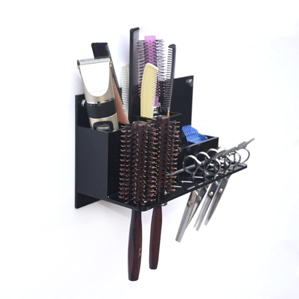 Kelendle Wall Mounted 3-Slot Hair Clipper Holder Scissors & Comb Holder Electric Shaver Storage Rack Hair Trimmer Holder Beard Trimmer Organizer for Home and Salon Decoration