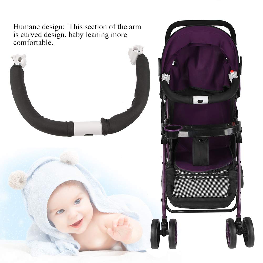 Hztyyier Baby Stroller Handle, Adjustable Generic Tools Stroller Armrest for Round Pipe(Black)