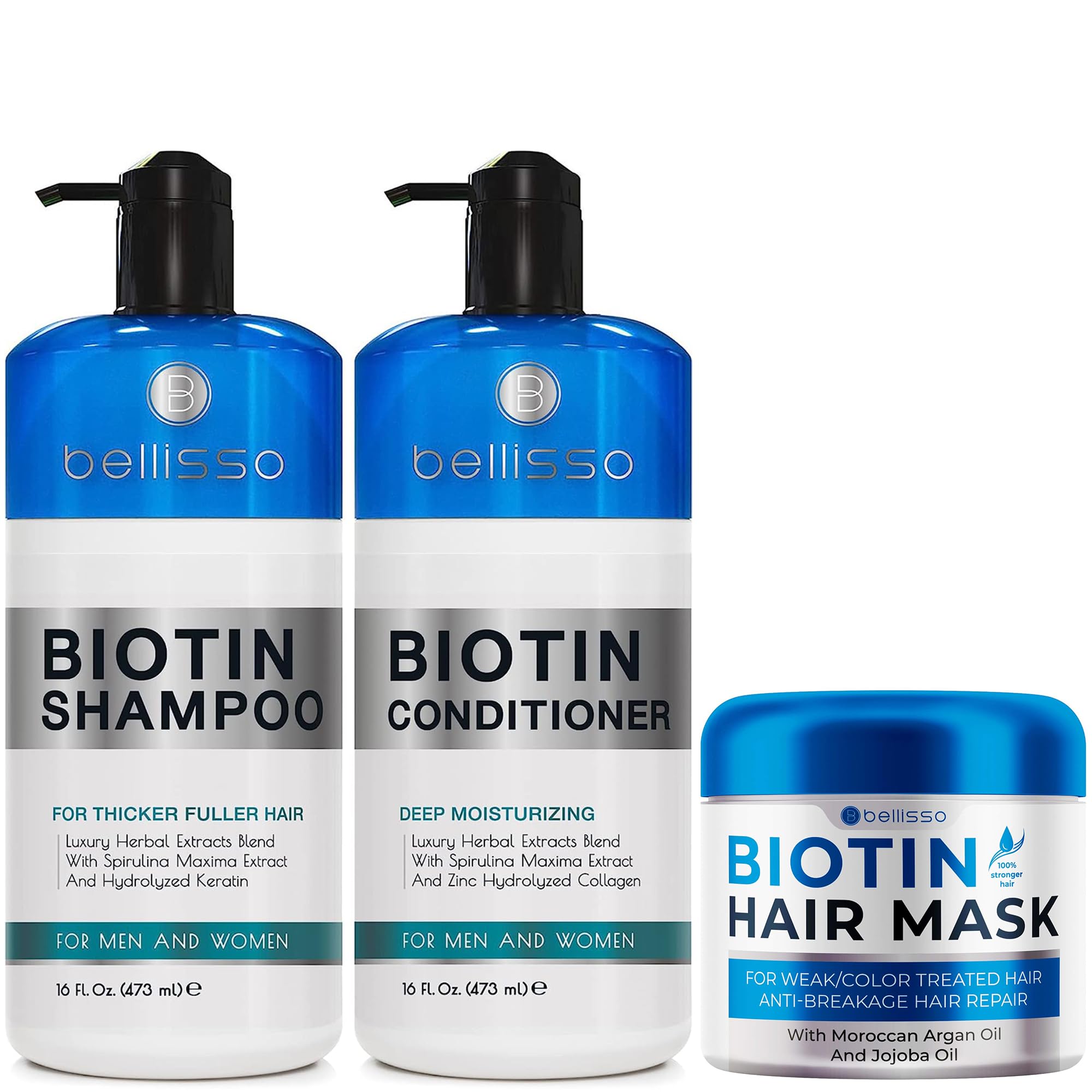 BELLISSO Biotin Shampoo and Conditioner Set and Biotin Hair Mask