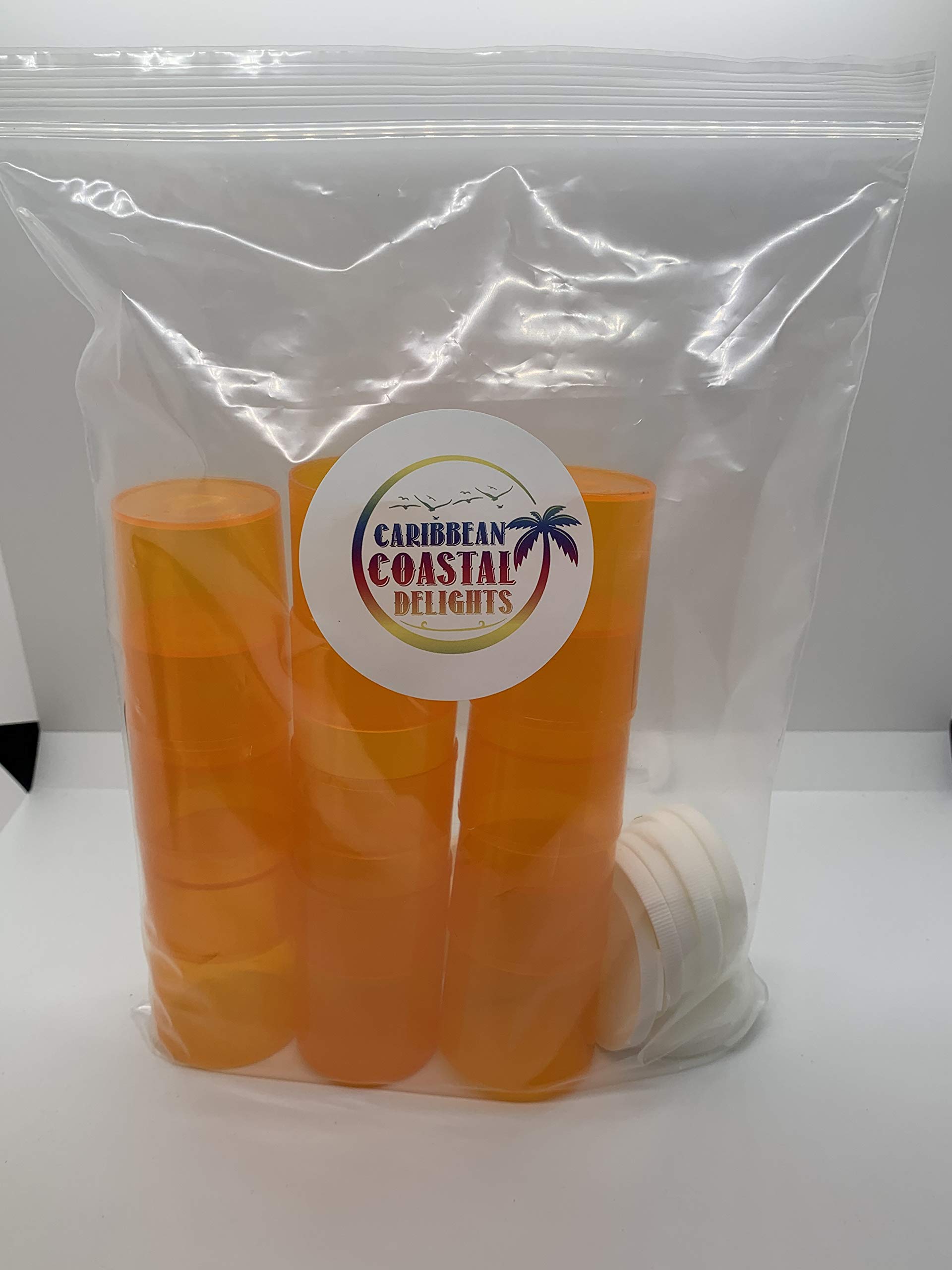 Caribbean Coastal Delights Plastic Vials with Snap Cap 30 Dram - 12 Per Bag