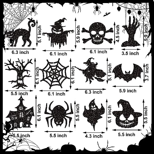30 Pieces Halloween Hanging Swirls Decorations Halloween Hanging Ceiling Streamers Black Glitter Spooky Hanging Decorations for Halloween Party Haunted House Decor