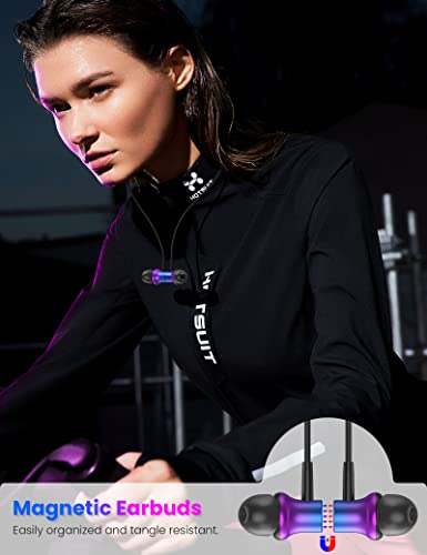 3.5mm Headphone for Moto G 5G Stylus,Wired Earbuds Magnetic HiFi Stereo with Microphone Volume Control Noise Cancelling Aux Earphone Airplane Headset for Samsung Galaxy A23 A14 A12 MP3 MP4 Purple