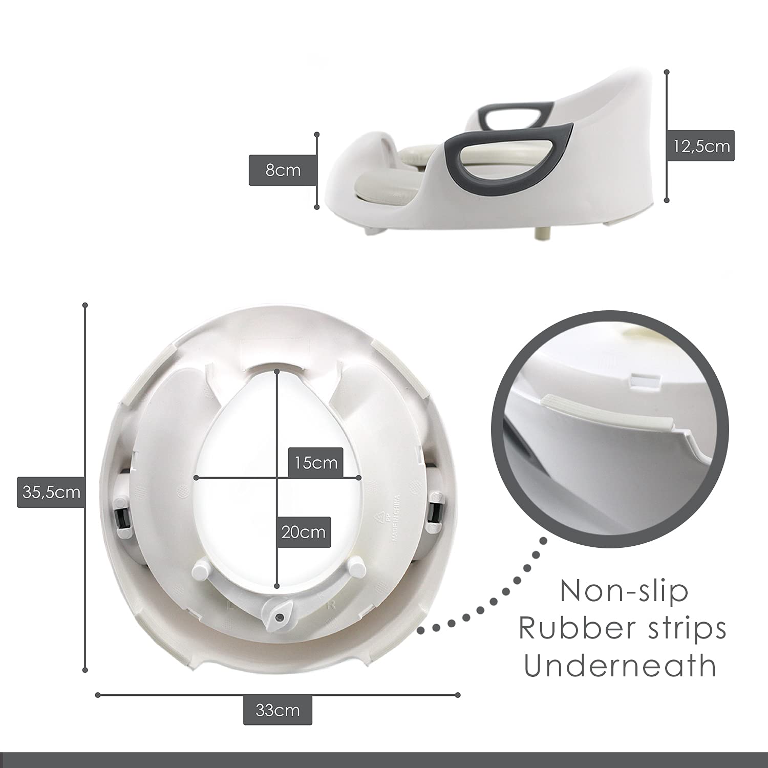 KIDOOLA Toilet Seat for Potty Training – Perfect Toddler & Kids Toilet Trainer with Splash Guard, Handles and Backrest – Children’s Portable Potty Seat for Use on Round & Oval Toilets