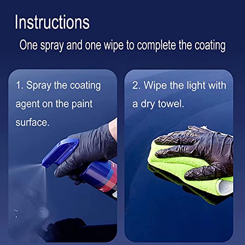 3 in 1 Ceramic Car Coating Spray, 500ml, 3 in 1 High Protection Quick Car Coating Spray, Ceramic car Wax Polish Spray, Plastic Parts Refurbish Agent, Quick Detail Spray for Cars, Car Coating Spray