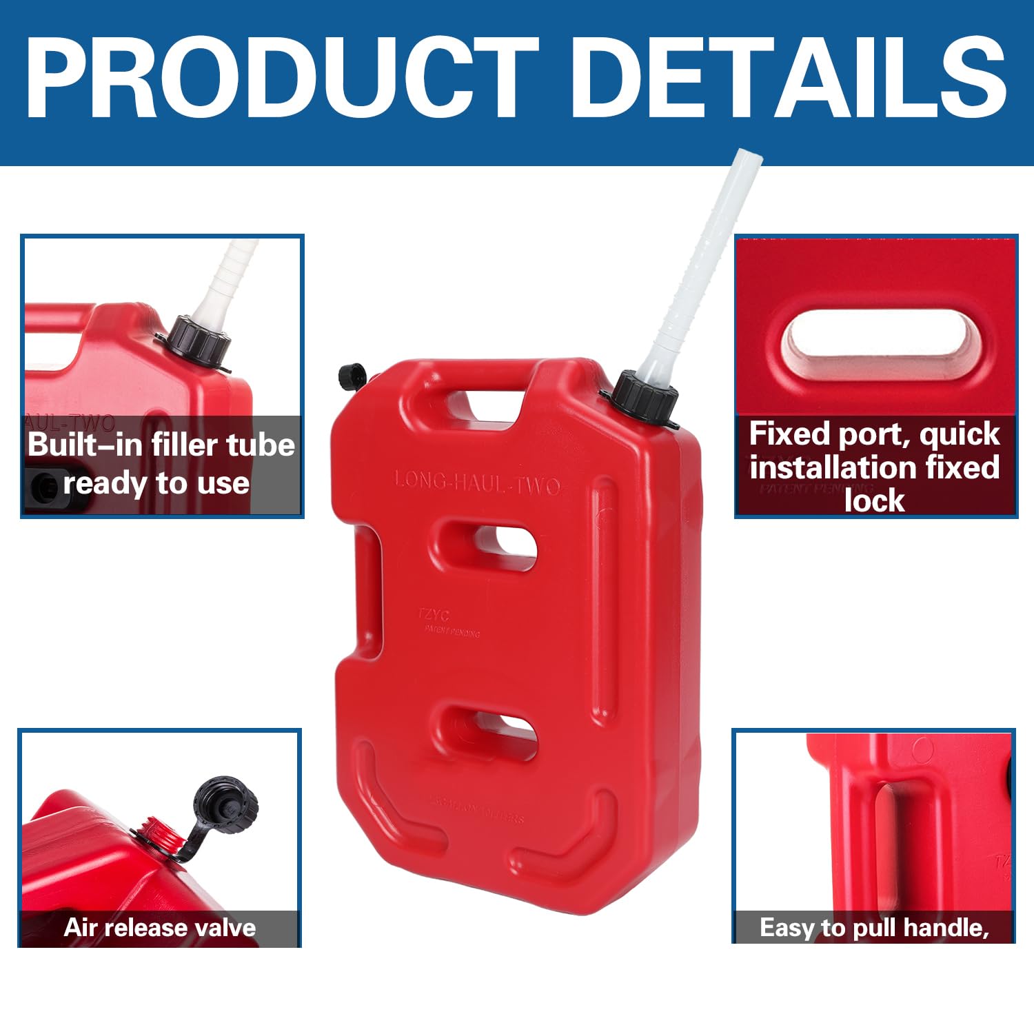 10L Utillity Water Jug Plastic Container with Filling Spout Emergency Backup Tank for Motorcycle SUV UTV ATV