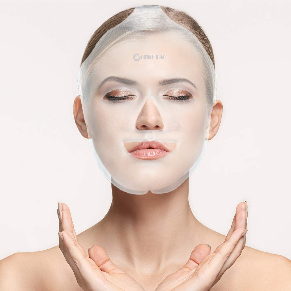 Face Mask Gel Pack Reusable Hot cold Therapy for Swollen Face, Pores and Puffiness Eyes, Full Face Freezer Ice Mask Pain Relief for Migraines, Injuries, Inflammation, Sinus headaches, Stress Relief